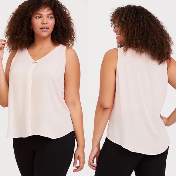 torrid | Tops | Torrid Light Pink Pleated Georgette Tank Top Size ...